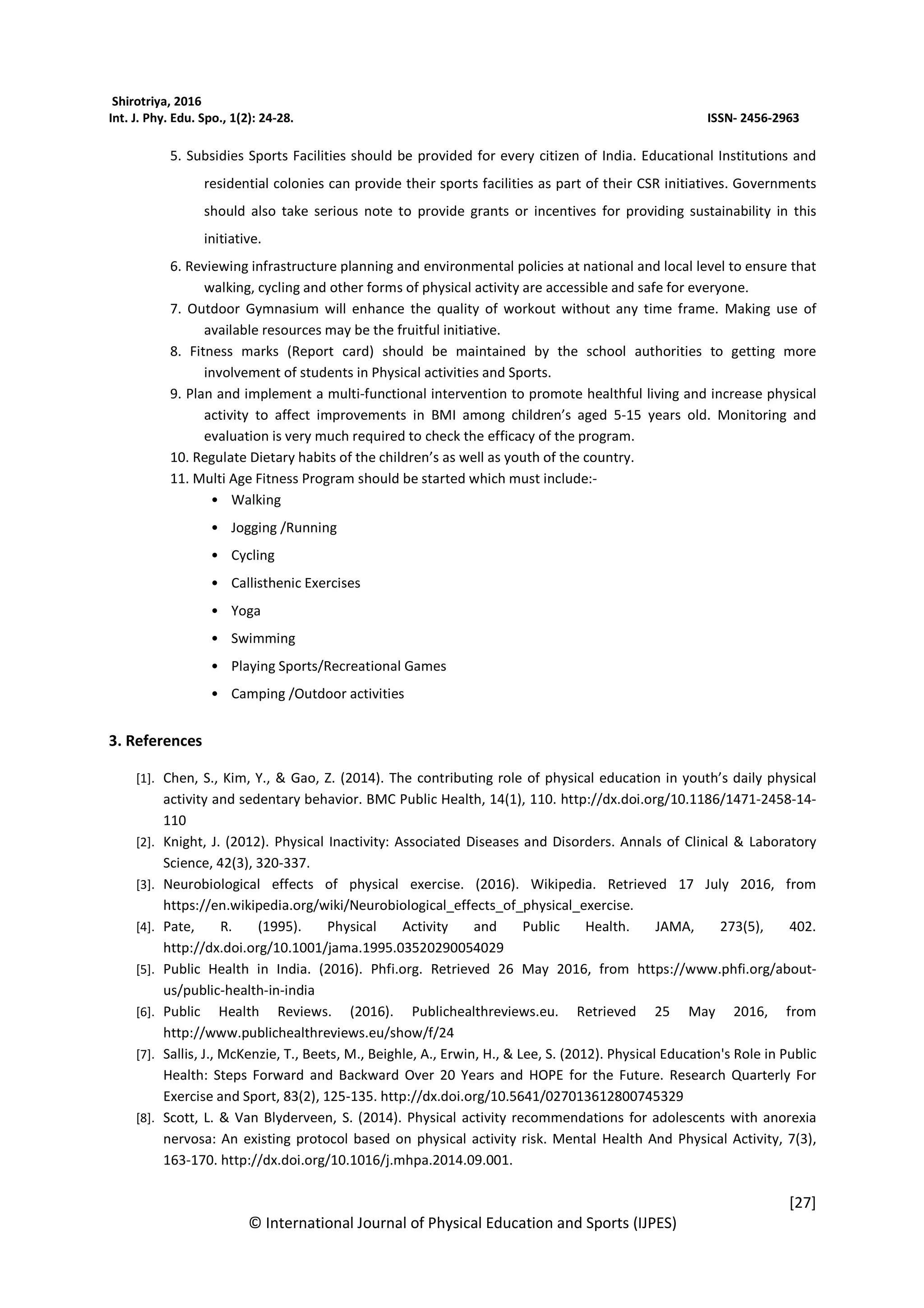 Physical inactivity: biggest challenge to improving public health in India | PDF