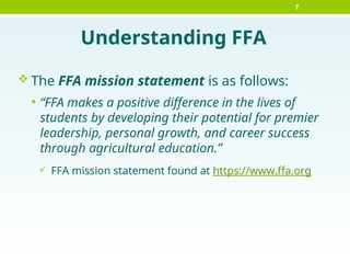 FFS, mission, motto and creed for intro! | PPT