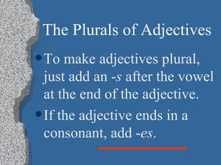 Chapter 3B -Plurals of Adjectives | PPT