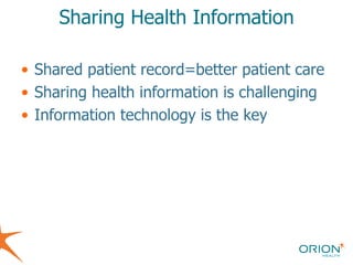 Sharing Health Information: What can we learn from a Health Information ...