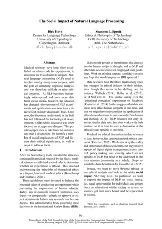 The Social Impact of NLP | PDF