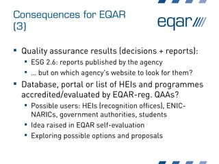 QA and Recognition of Qualifications - the Contribution of EQAR | PDF