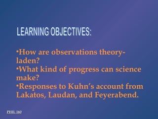 Kuhn and his Critics Theory-laden Observations and the Question of ...