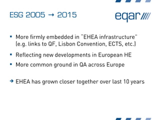 ESG 2015 - the key issues and EQAR's role in the European framework | PDF