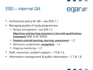 ESG 2015 - the key issues and EQAR's role in the European framework | PDF
