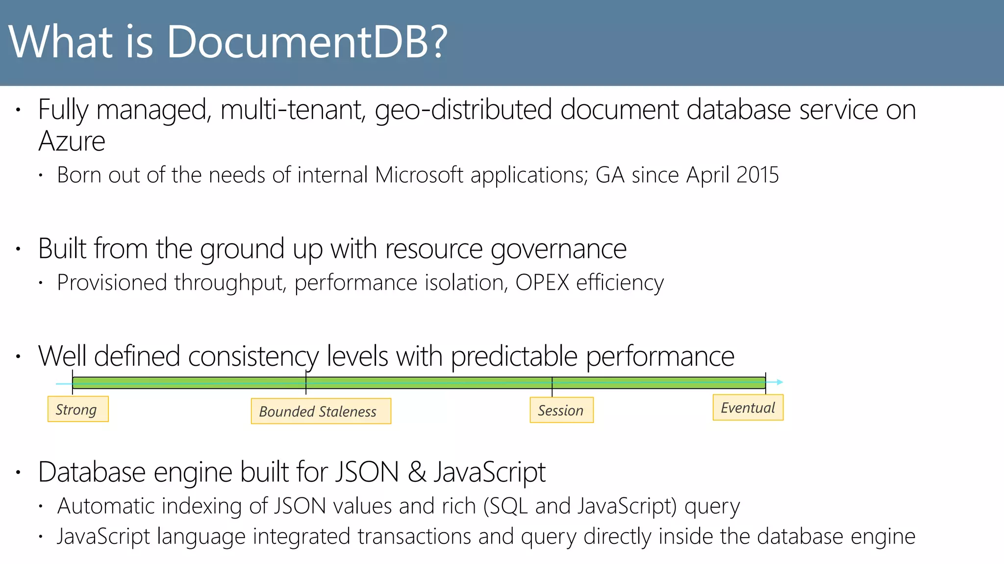 Schema Agnostic Indexing with Azure DocumentDB | PDF