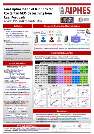 Avinesh P.V.S. - 2017 - Joint Optimization of User-desired Content in MDS by Learning from User ...