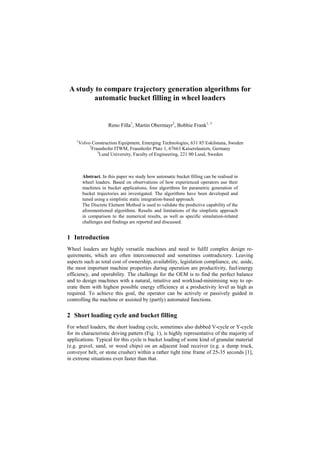 A study to compare trajectory generation algorithms for automatic ...