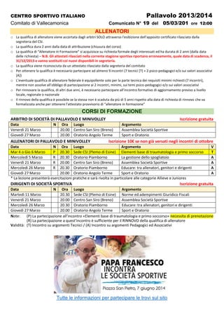 Comunicato pallavolo CSI N°19 | PDF