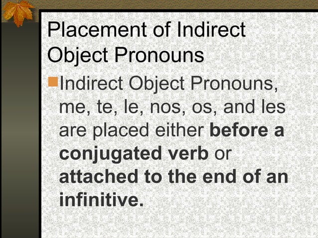 Indirect Object Pronouns Notes | PPT