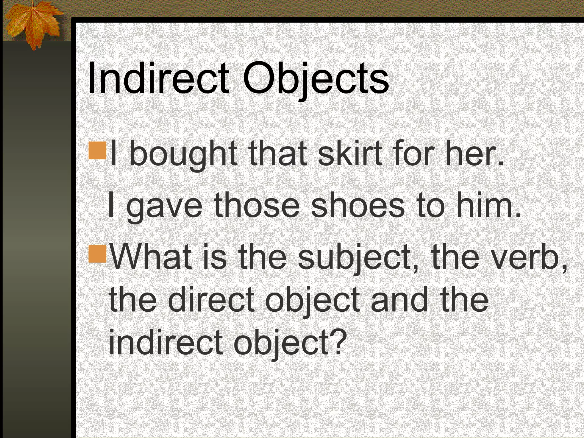 Indirect Object Pronouns Notes | PPT
