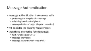 Message authentication code - Network Security | PPTX