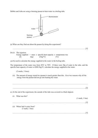 P1a Specific Heat Capacity Questions | PDF