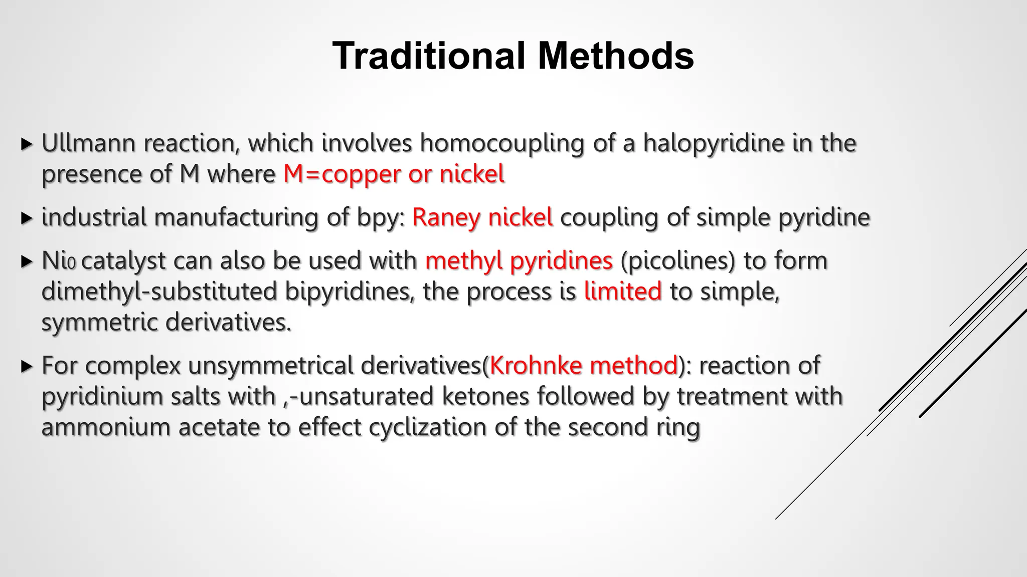 p1 bipyridine. synthesis methods and its reactions | PPTX