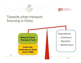 Sustainable Urban Transport Financing in China - Daniel Bongardt - GIZ ...