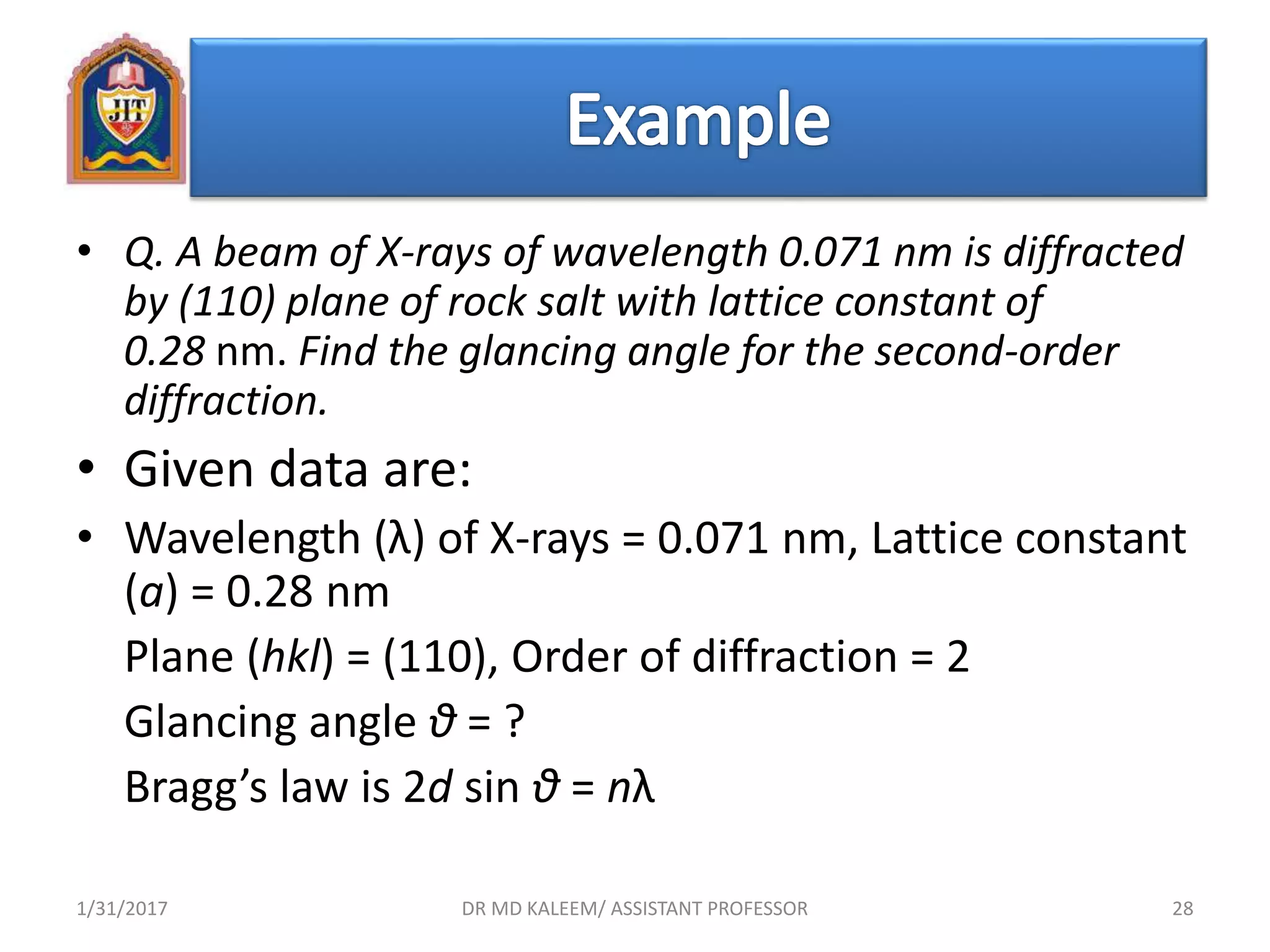 crystal structure and x ray diffraction | PPTX