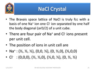 crystal structure and x ray diffraction | PPTX