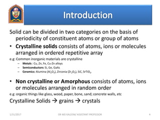 crystal structure and x ray diffraction | PPTX