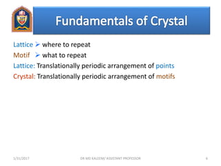 crystal structure and x ray diffraction | PPTX