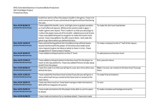 Final major project production diary template 2014 2015 2 | PPT