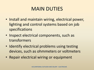Occupation Outlook - Electrician | PPT