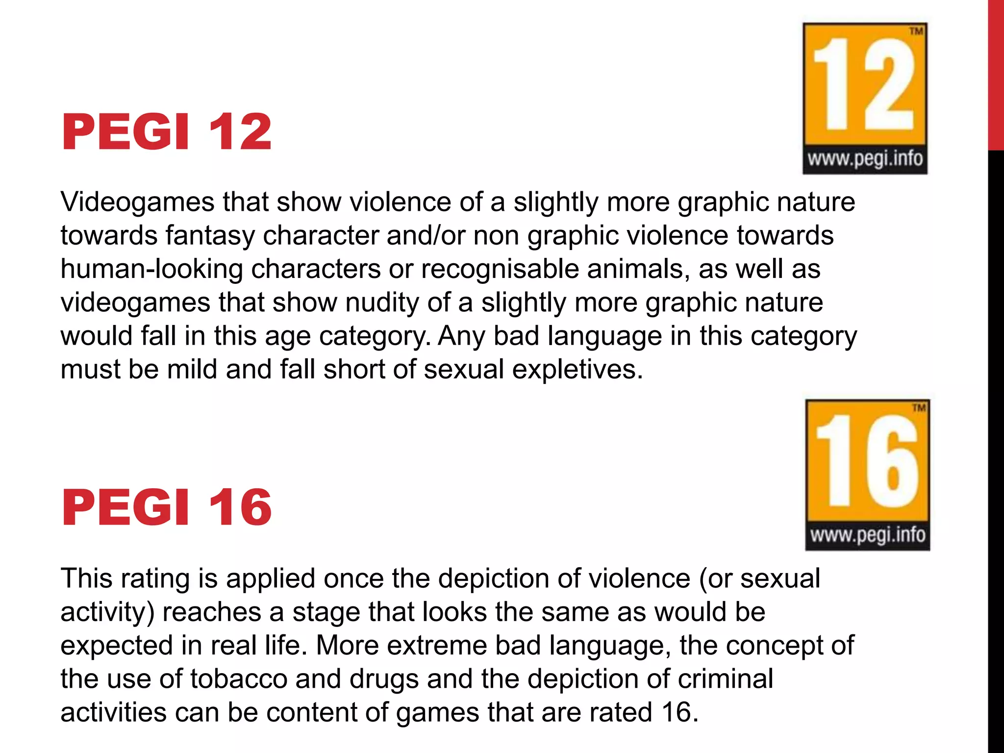 P1E – video games regulations | PPTX | Video Game Genres | Video Gaming