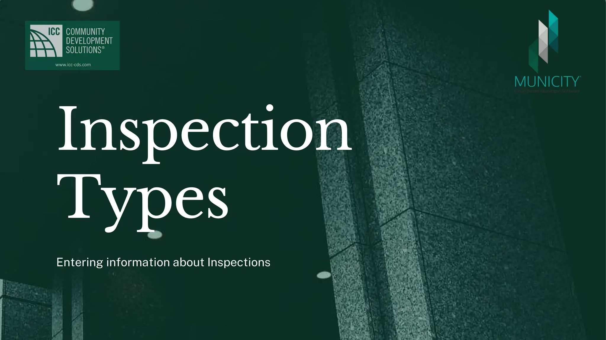 P1 Inspection Types in Municity 5 Smartsheet | PPSX