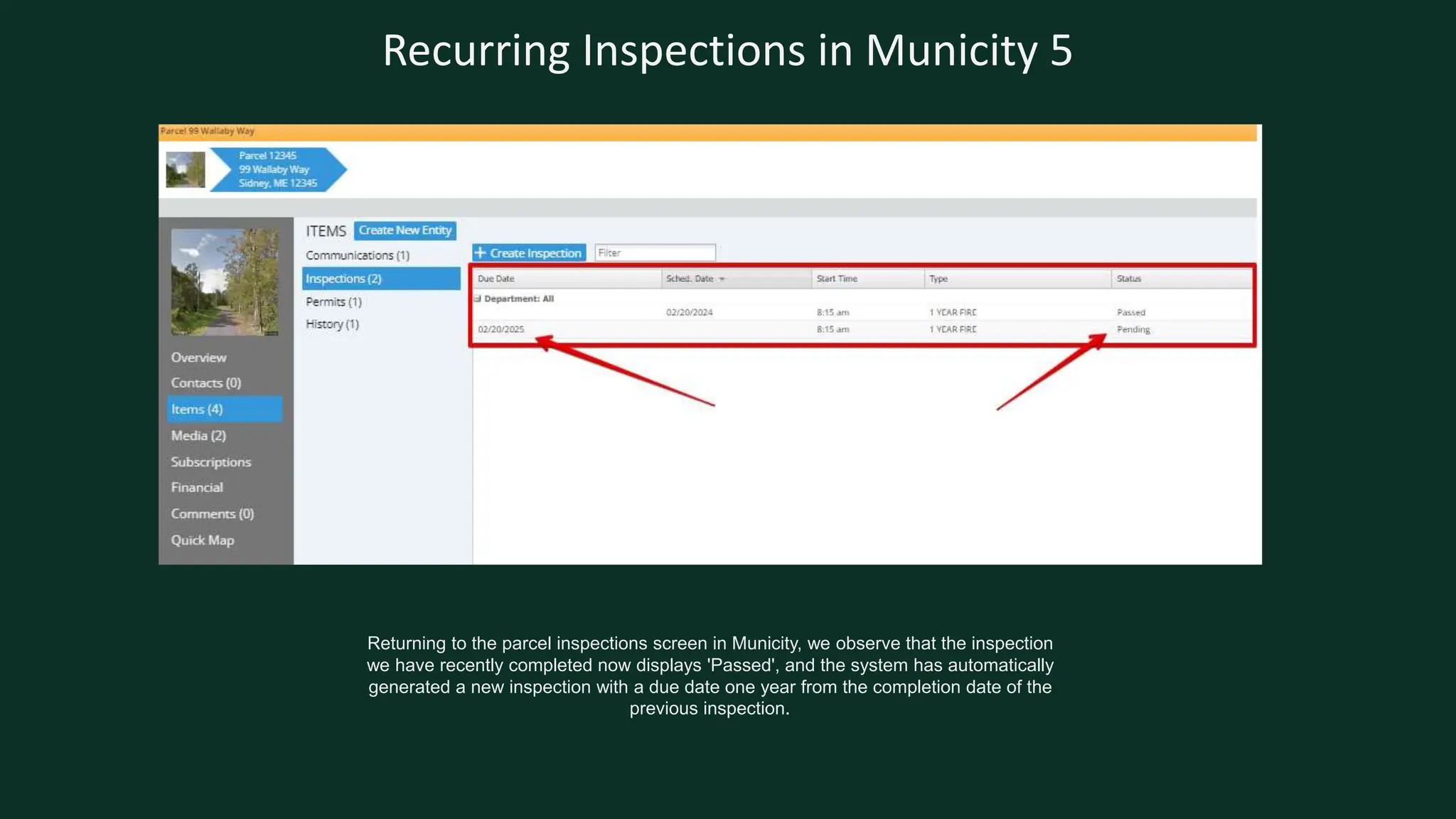 P1 Inspection Types in Municity 5 Smartsheet | PPSX