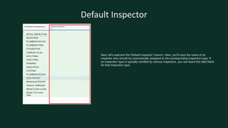 P1 Inspection Types in Municity 5 Smartsheet | PPSX