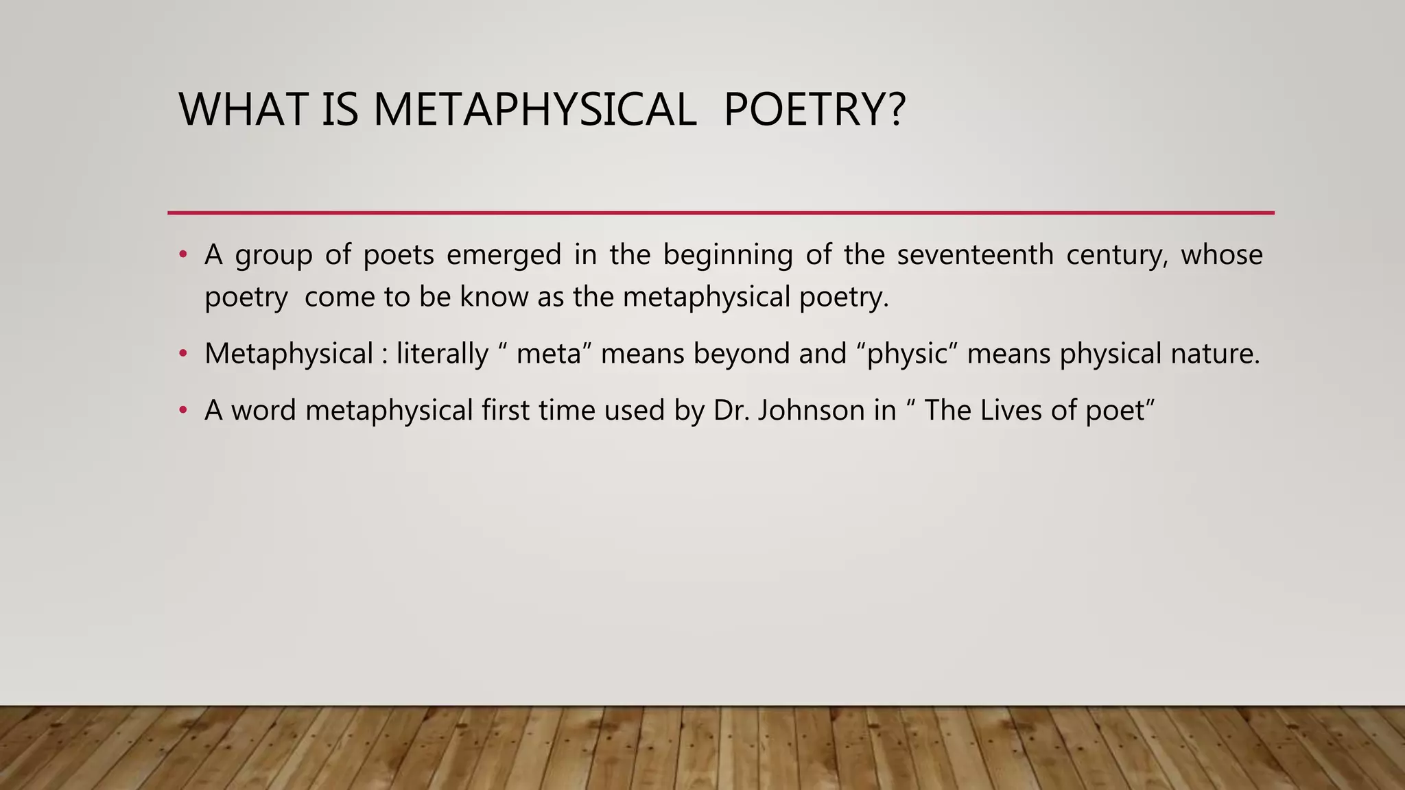 Metaphysical poetry | PPTX