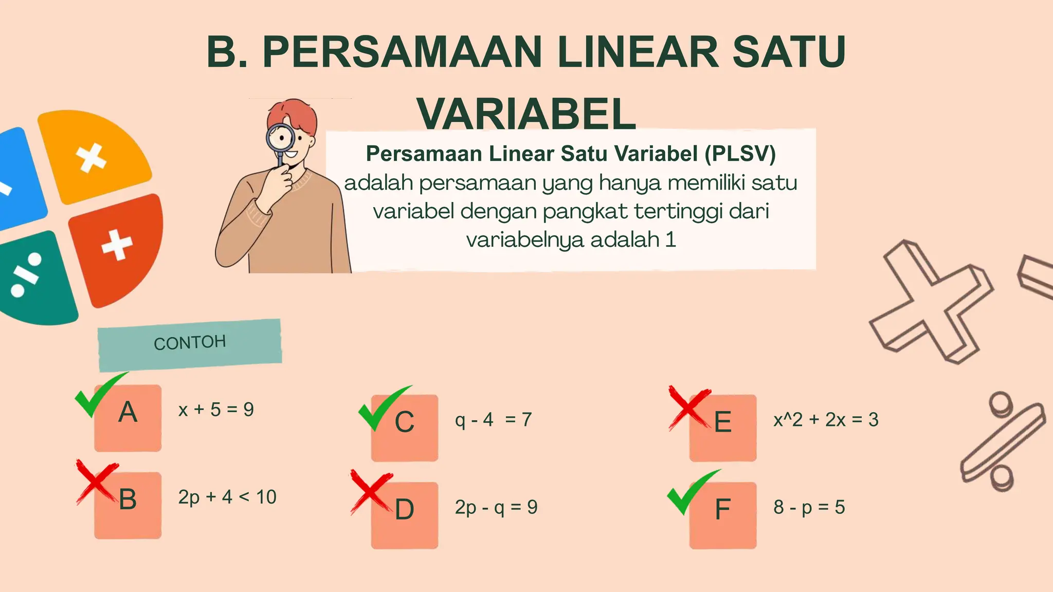 P 1 PLSV(Persamaan linear satu variabel) dan PtLSV (Pertidaksamaan ...