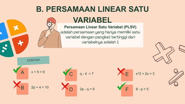 P 1 PLSV(Persamaan linear satu variabel) dan PtLSV (Pertidaksamaan ...