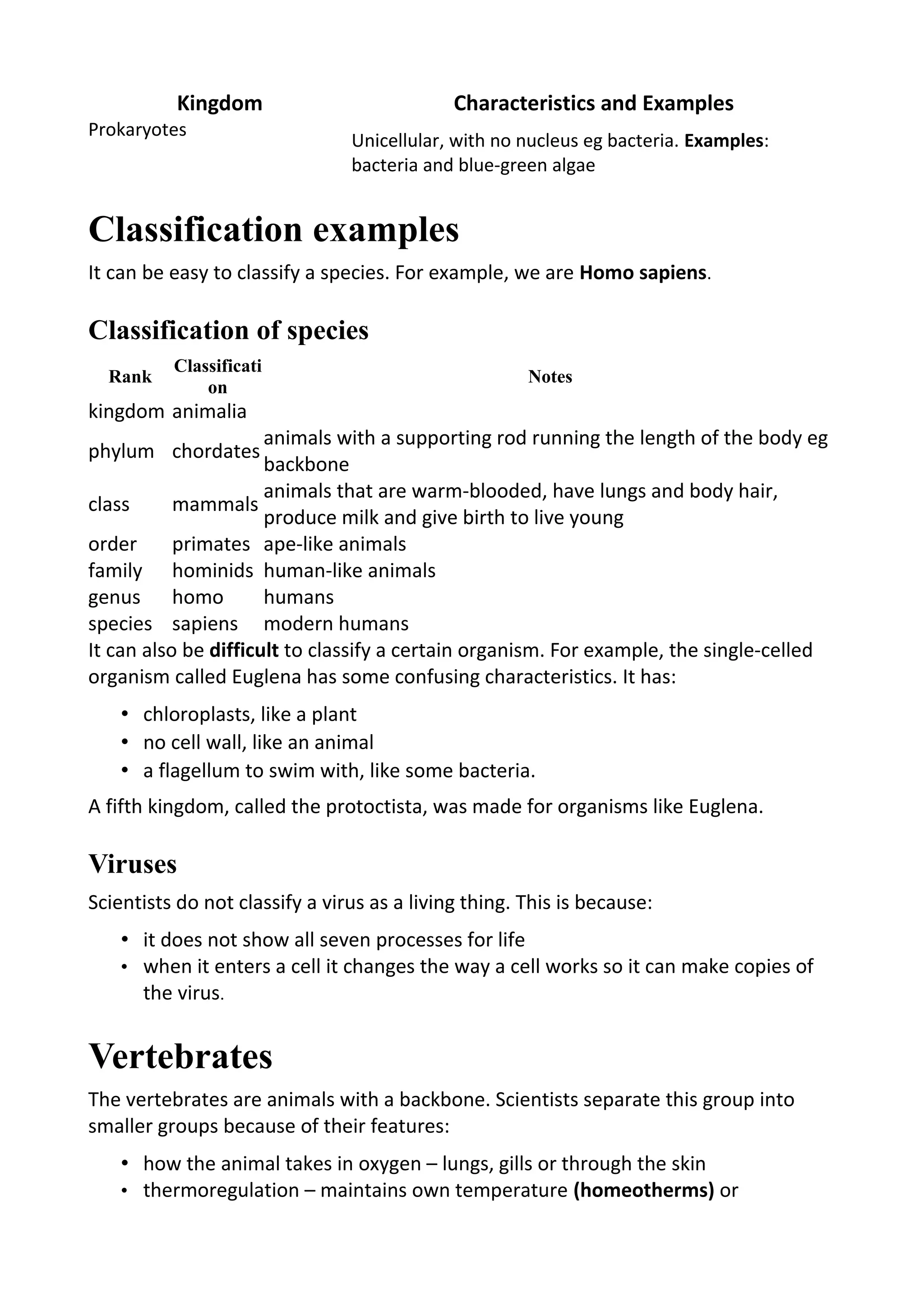 Classification and kingdoms | PDF