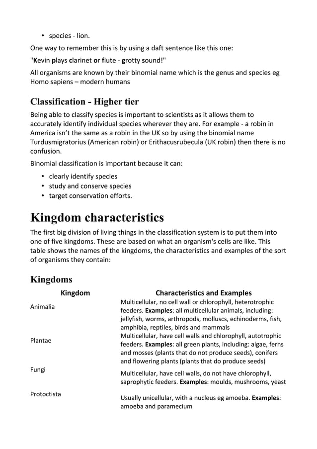 Classification and kingdoms | PDF