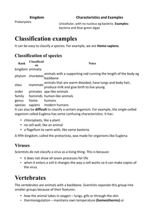 Classification and kingdoms | PDF
