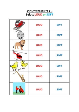P1 science worksheet | DOCX