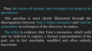 Memory and Retrospective in The Sense of an Ending by Julian Barnes | PPT