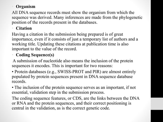 Submitting DNA sequences to the databases, SEQUIN.pptx | Databases | Computer Software and ...