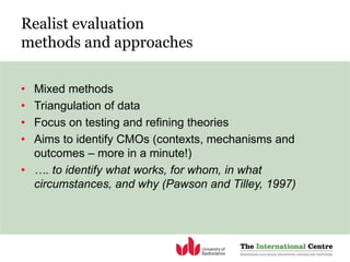 Using realist evaluation with vulnerable young people and the services ...
