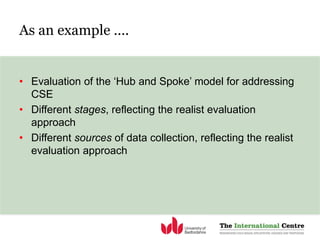 Using realist evaluation with vulnerable young people and the services ...
