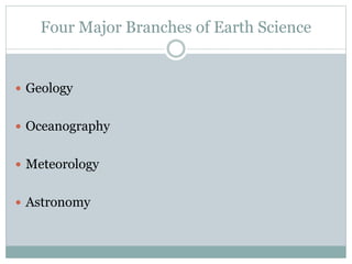 P2.1 Branches of Earth Science | PPTX