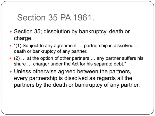 Dissolution of Partnership | PPTX