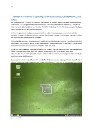 ICT BTEC UNIT 2 P2 | DOCX | Operating Systems | Computer Software and ...