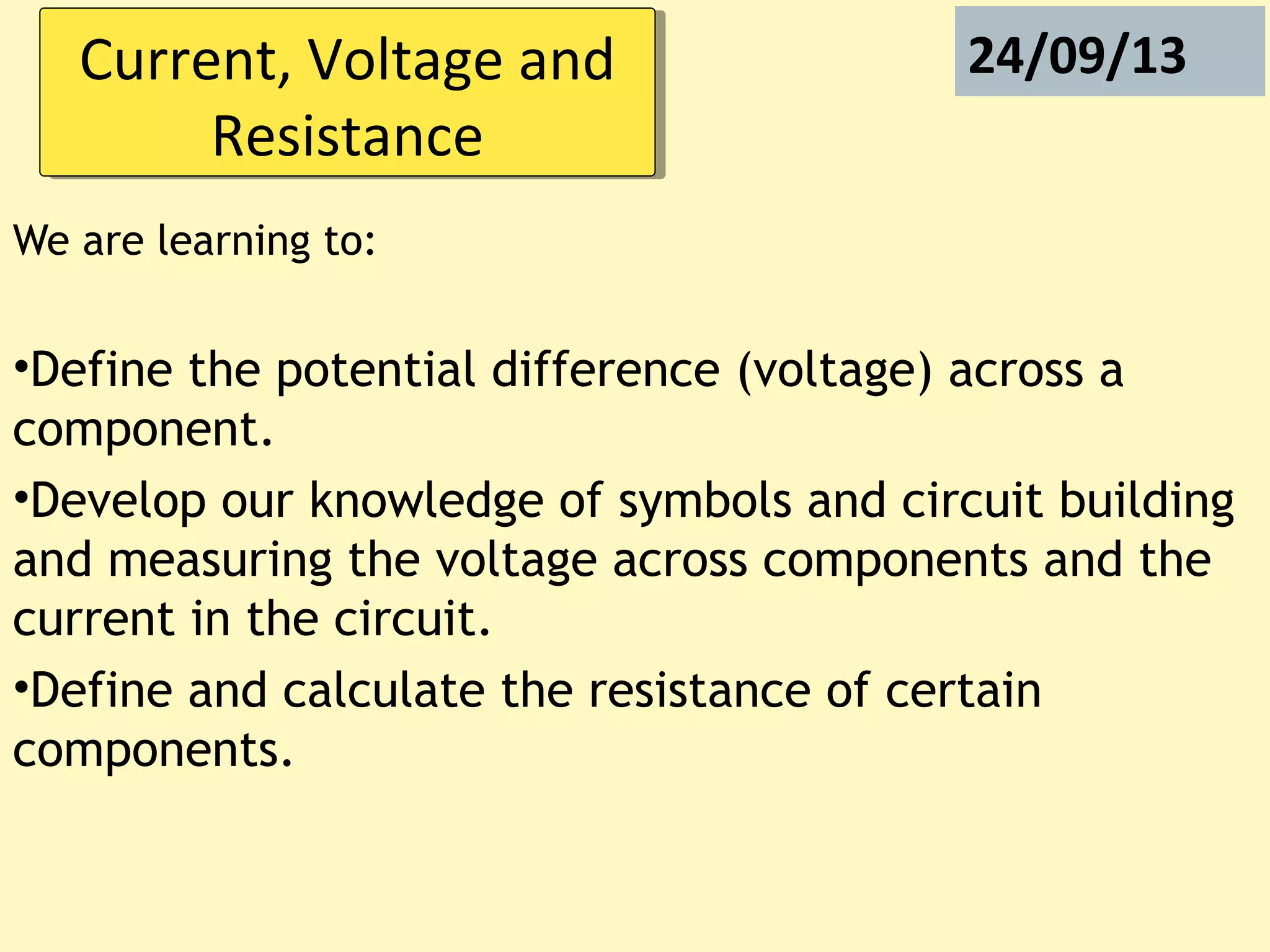 P2 current voltage and resistance | PPT
