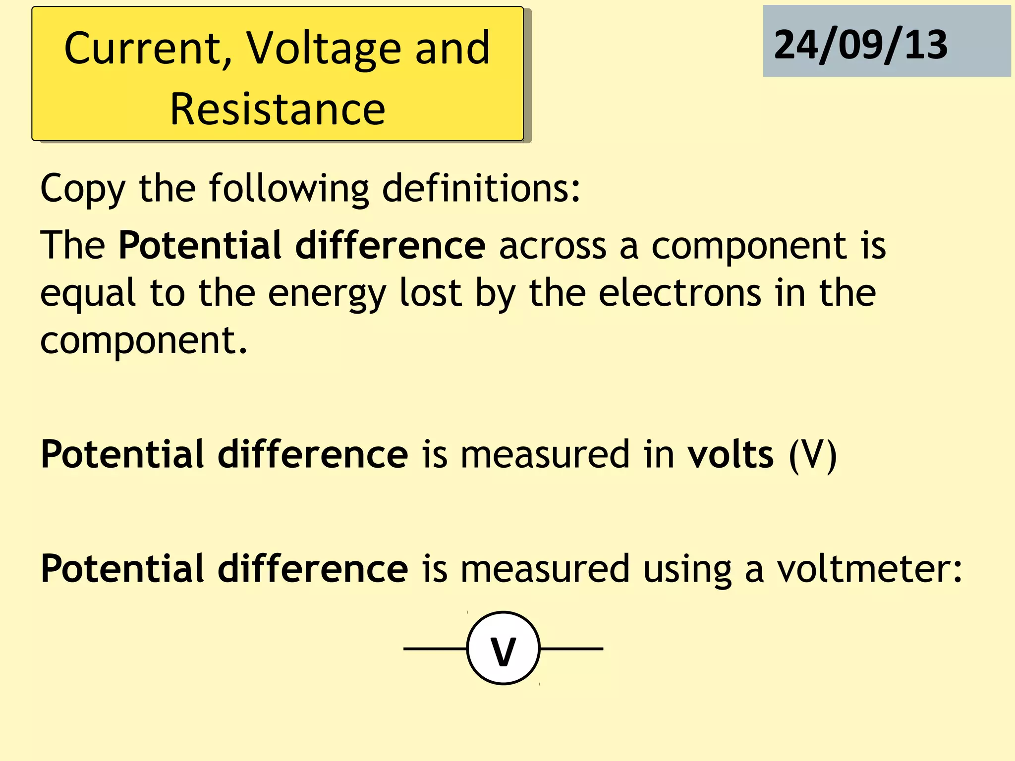 P2 current voltage and resistance | PPT