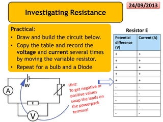 P2 investigating resistance | PPTX
