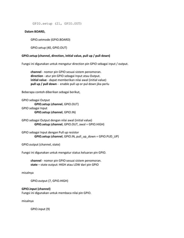 Akses GPIO pada Raspberry Pi | PDF
