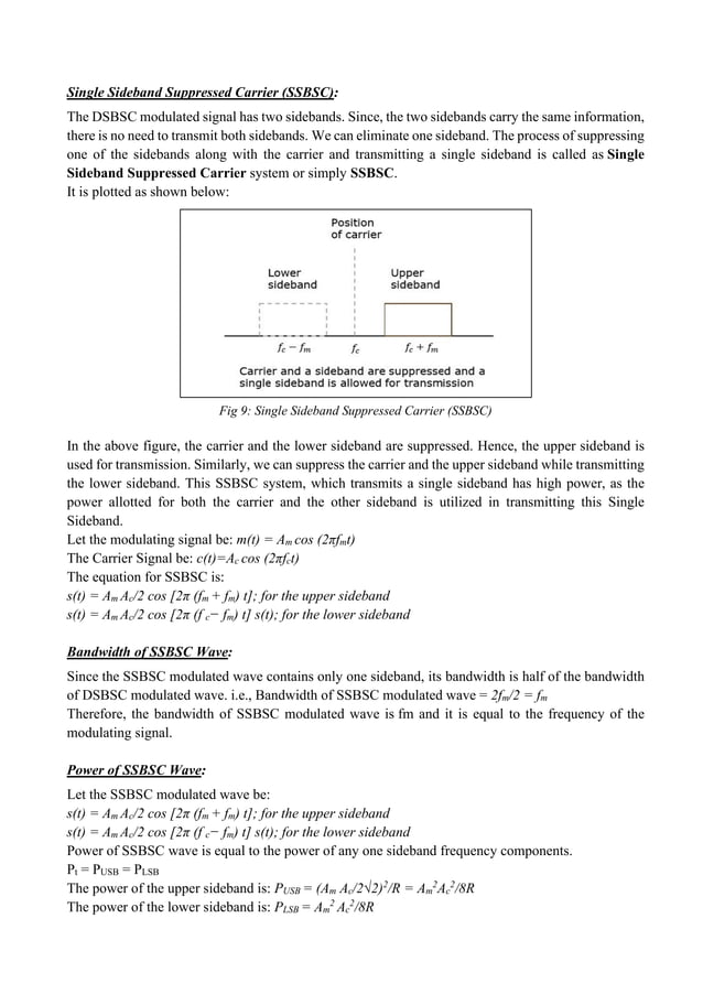 Comparative Study and Performance Analysis of different Modulation Techniques AM, DSB-SC, SSB ...