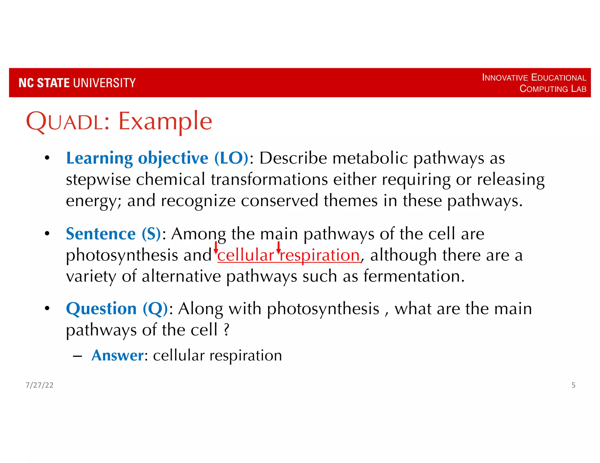 Automatic Question Generation For Evidence Based Online Courseware