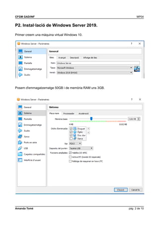 Instal·lació de Windows Server 2019 | PDF